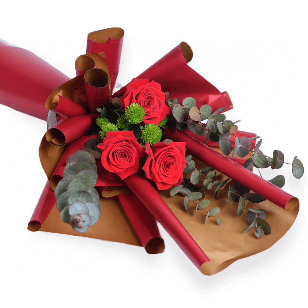 Crveni buket tri ruže | Cvetam.rs